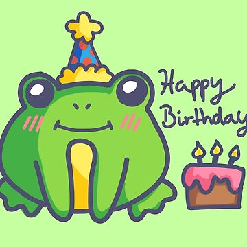 "Happy birthday frog" Poster for Sale by Greater arts | Redbubble