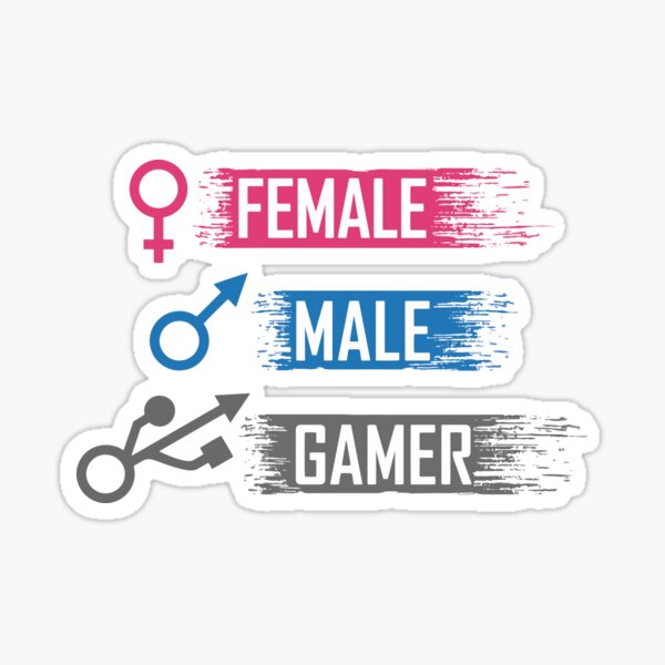 "Gamer Gender Male Female Symbol Gaming " Sticker by Edzgi1 | Redbubble
