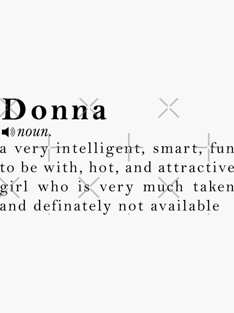 "Donna Name Definition Meaning" Sticker by peachyline | Redbubble