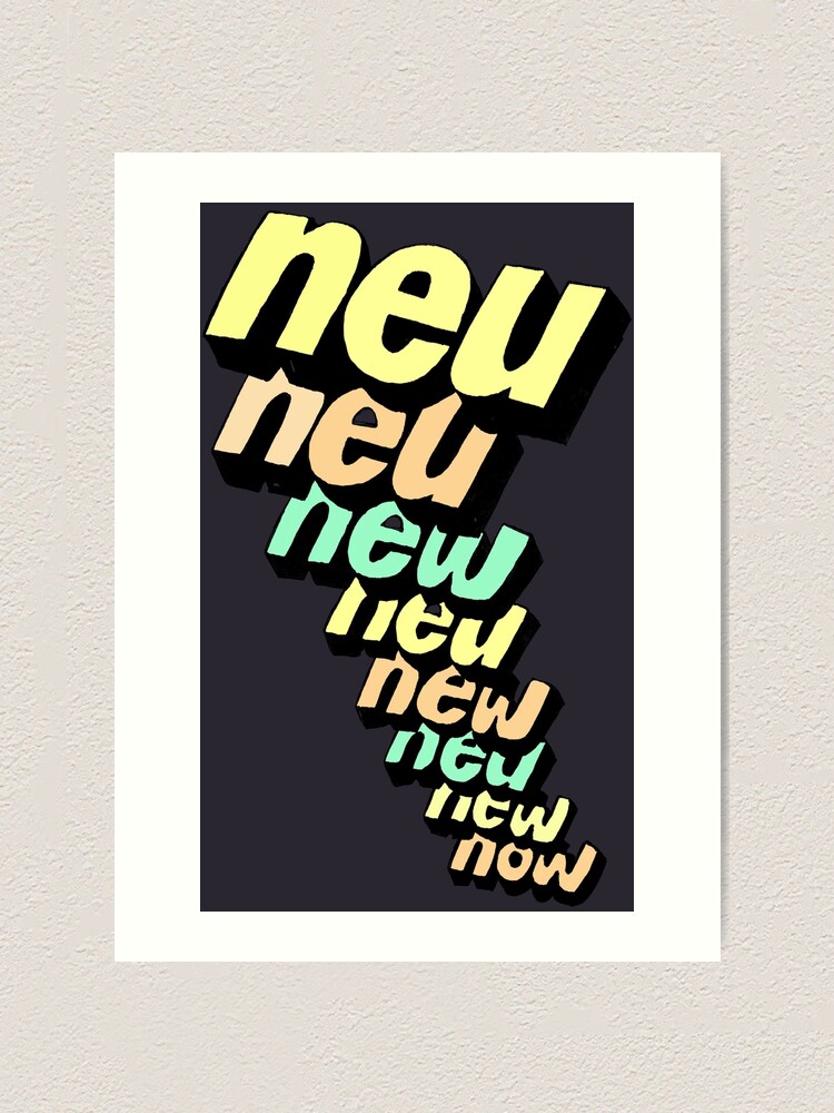 "Neu Neu New Now, retro 80s hand lettering " Art Print by suekieper ...