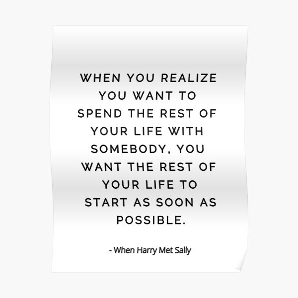 "When Harry Met Sally, Harry Burns" Poster by kyramiller106 | Redbubble