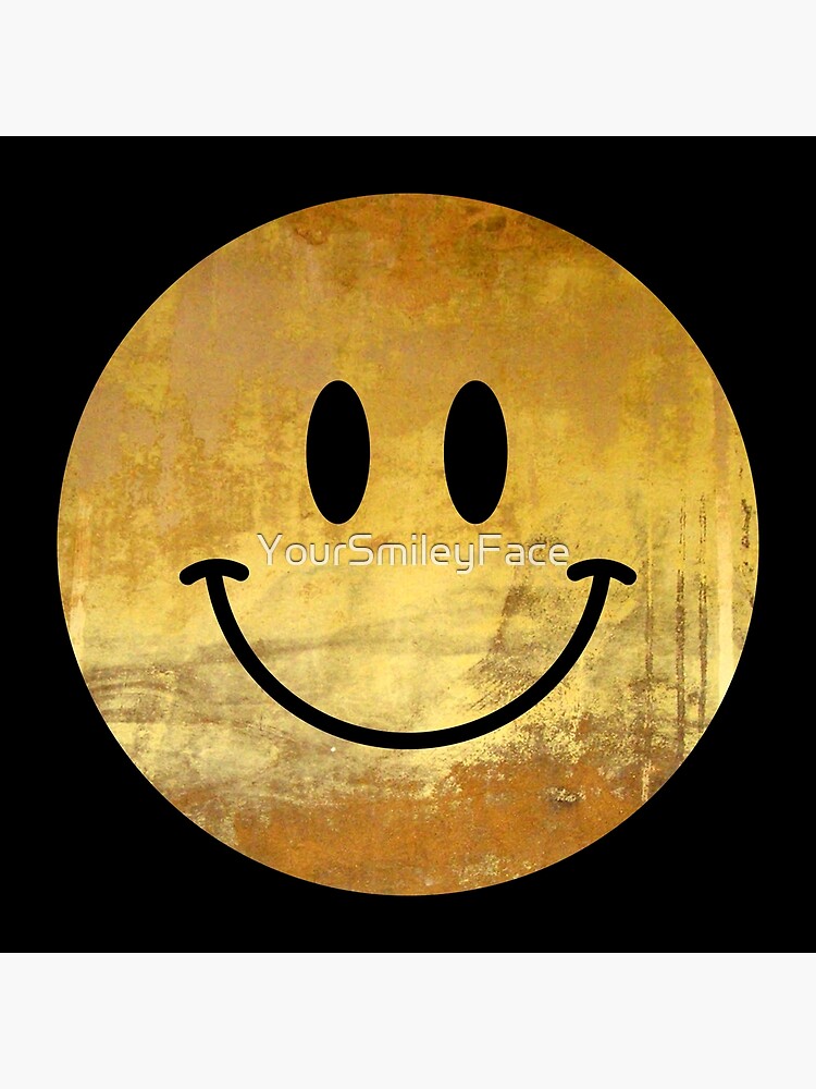 063 Tarnished Gold Texture Happy Face :) Smiley Premium Matte Vertical ...
