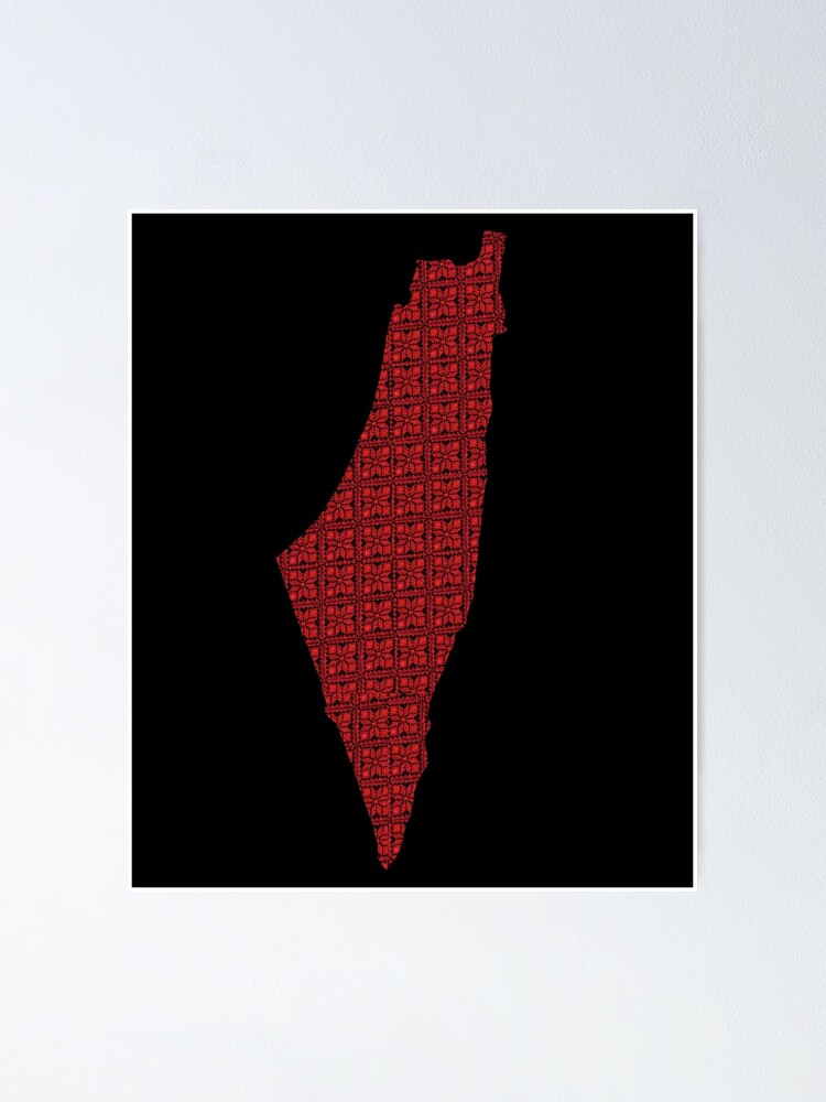 "Palestine Map with Thobe Pattern" Poster for Sale by LifestylePrints ...