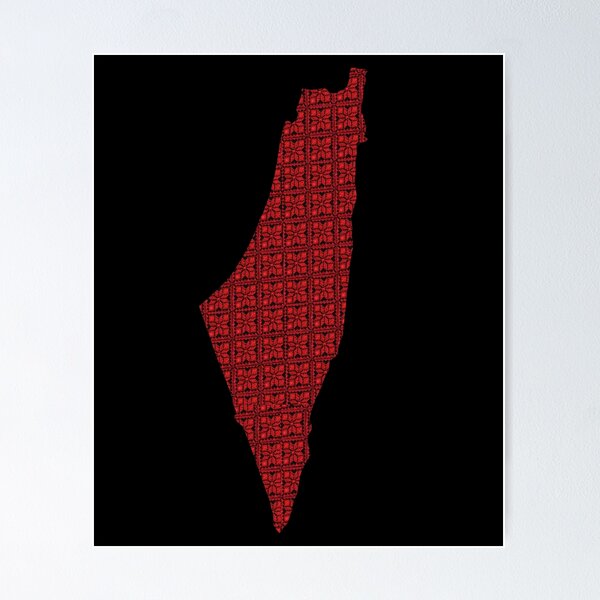 "Palestine Map with Thobe Pattern" Poster for Sale by LifestylePrints ...