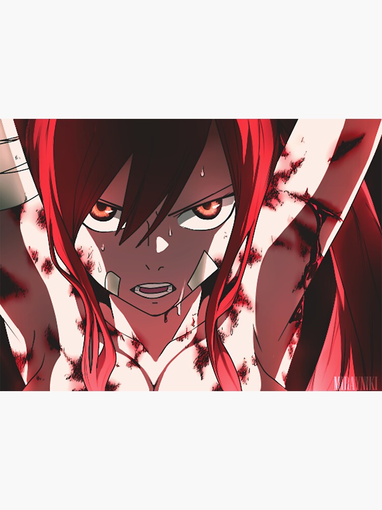 "Erza Scarlet" Sticker for Sale by GunplayzzArt | Redbubble