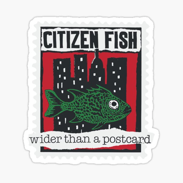 "Citizen Fish Wider Than A Postcard" Sticker by JohnCwhang | Redbubble