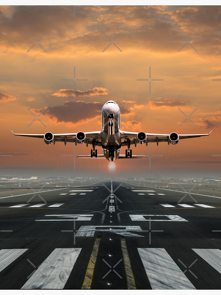 "Airplane Takeoff" Sticker for Sale by jetmike | Redbubble