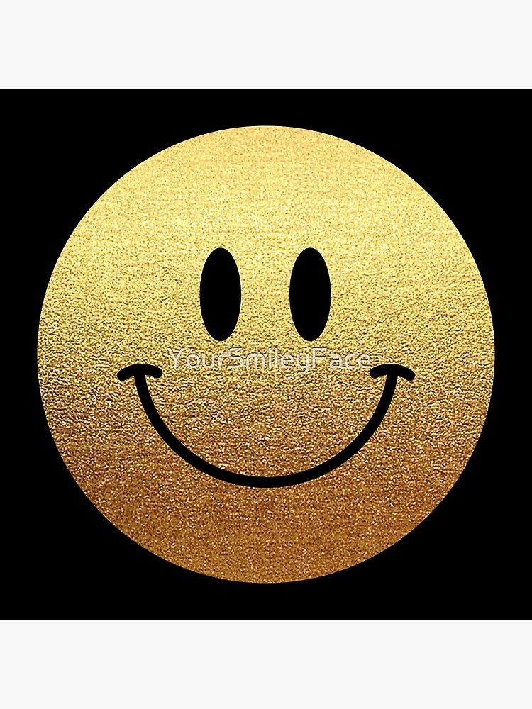 064 Gold Texture Happy Face :) Smiley Premium Matte Vertical Poster ...