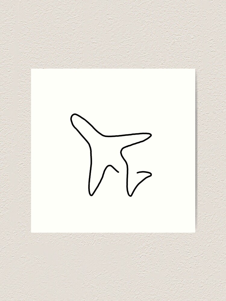 "Simple plane line drawing" Art Print by adesignworld | Redbubble