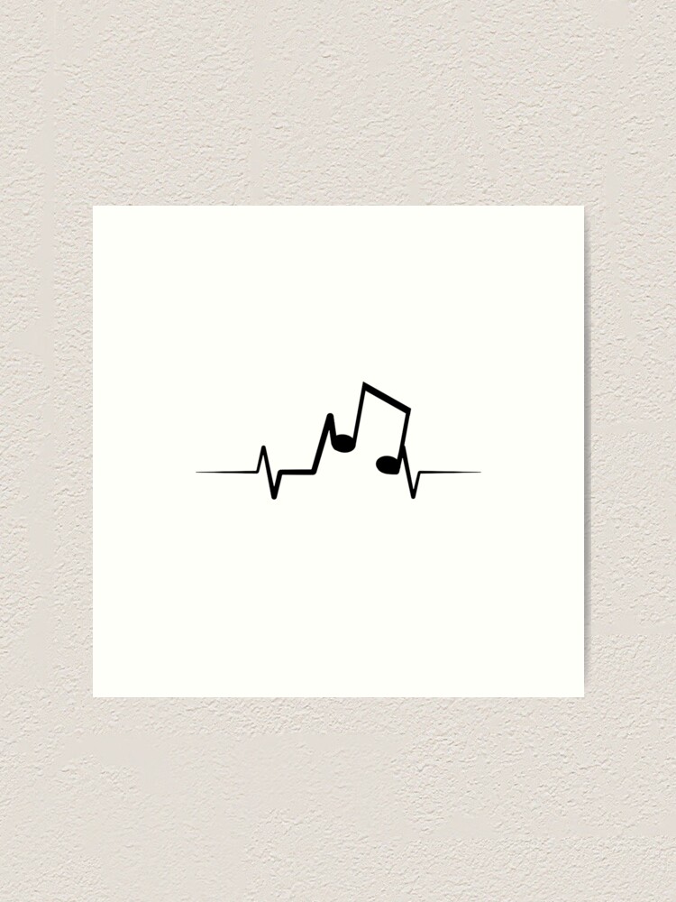 "Music Note Heartbeat Pulse Frequency Wave Sound" Art Print for Sale by ...