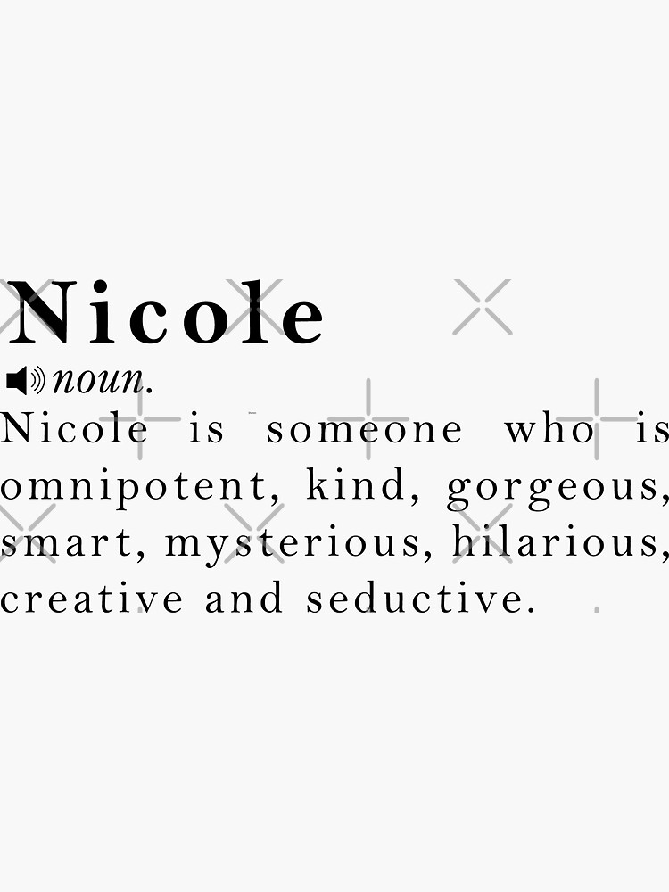 "Nicole Name Definition Meaning" Sticker for Sale by peachyline | Redbubble