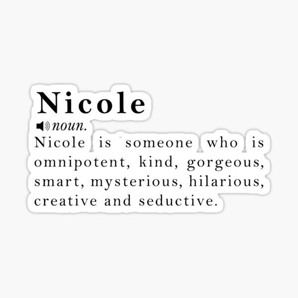 "Nicole Name Definition Meaning" Sticker for Sale by peachyline | Redbubble