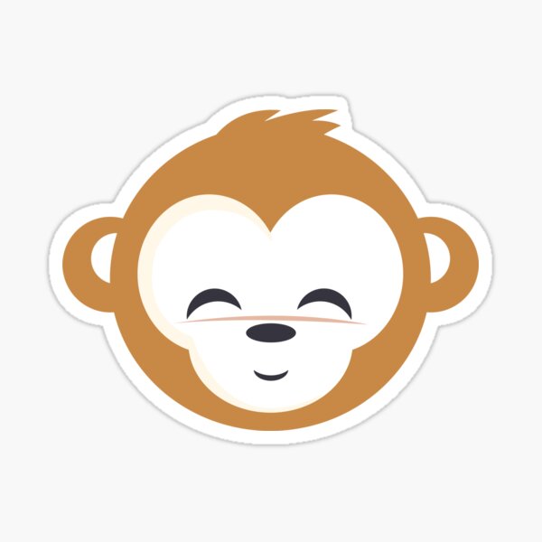 "Cute Monkey Face " Sticker by Deeps10 | Redbubble