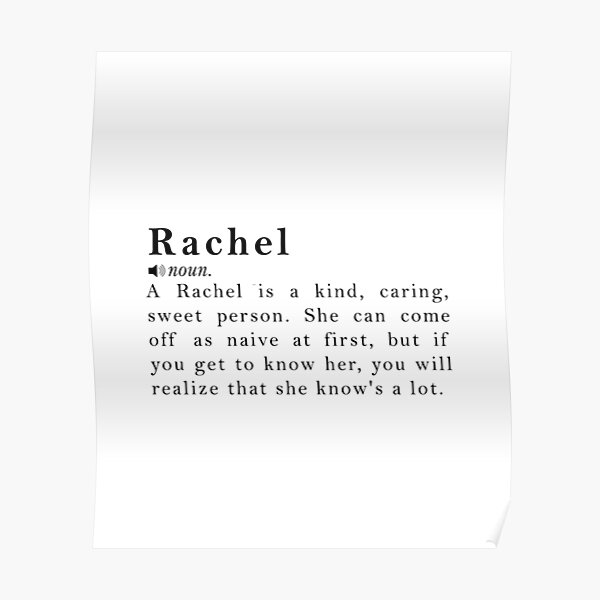 "Rachel Name Definition Meaning" Poster by peachyline | Redbubble