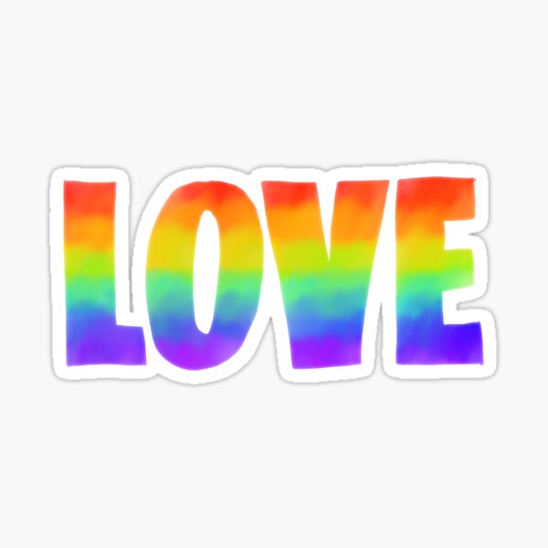 "Watercolor Rainbow LOVE Word Art" Sticker for Sale by carolinadesigna ...