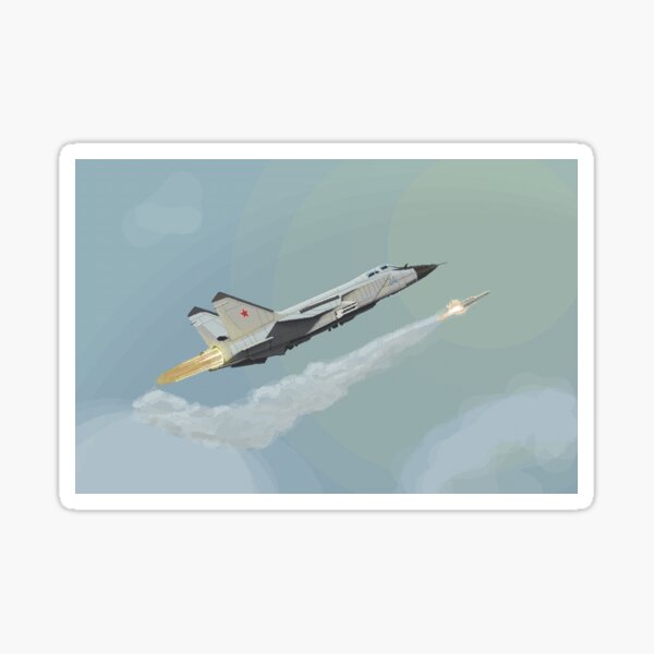 "Mig-31 Jet | Low Res" Sticker for Sale by mondomando | Redbubble