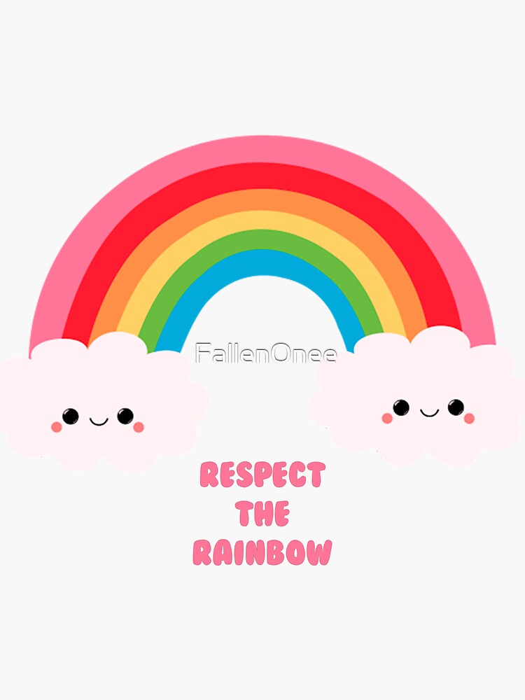 "Cute rainbow minimalist design Respect the rainbow" Sticker for Sale ...