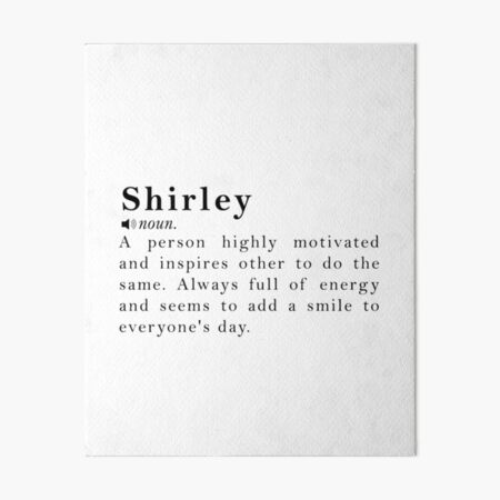 "Shirley Name Definition Meaning" Art Board Print by peachyline | Redbubble