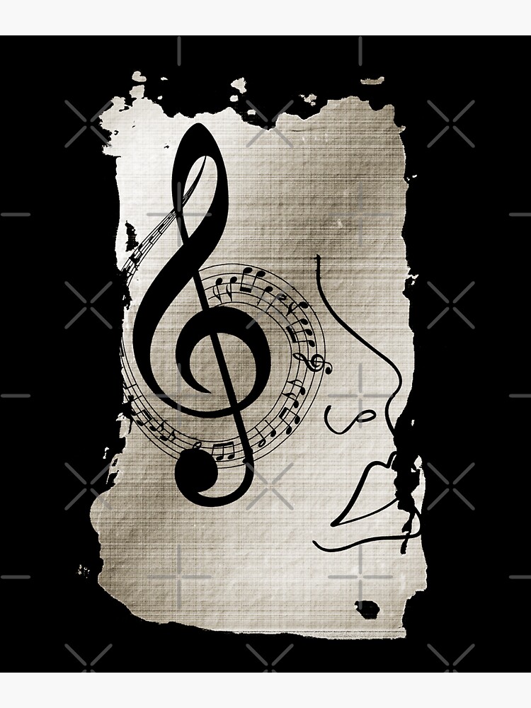 "Abstract G Clef and Face | Treble Clef | Musical Notes" Sticker by ...