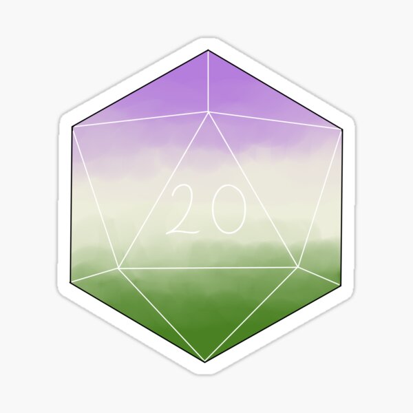"Gender-Queer Flag D20" Sticker for Sale by GreenDemonTea | Redbubble