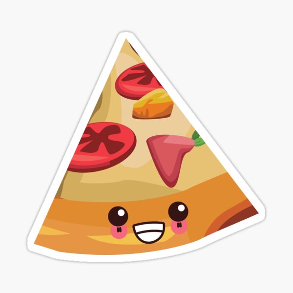 " Cute Adorable Pizza! - Kawaii Food Design" Sticker for Sale by ...