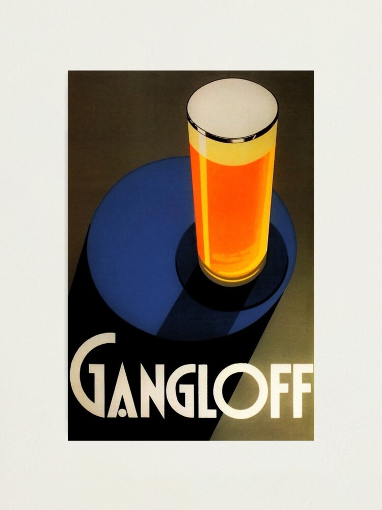 "Vintage Blue Gangloff Beer Big Glass Light Ale Lager Pilsen ...