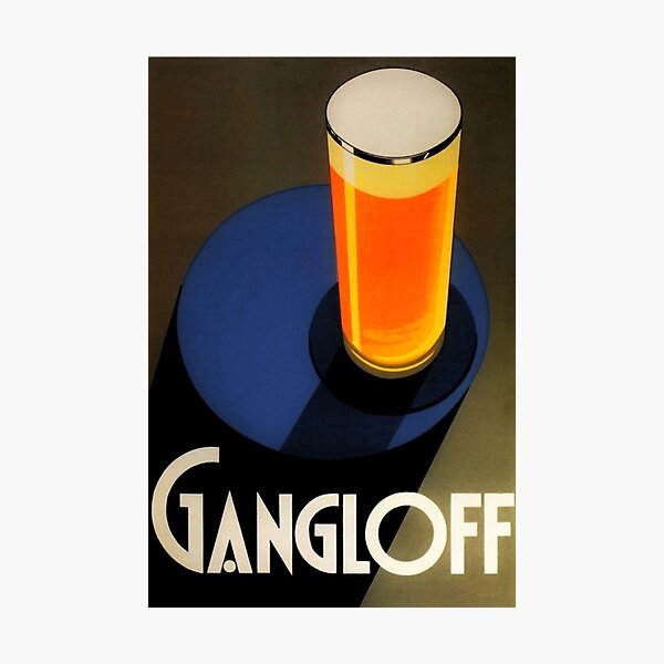 "Vintage Blue Gangloff Beer Big Glass Light Ale Lager Pilsen ...