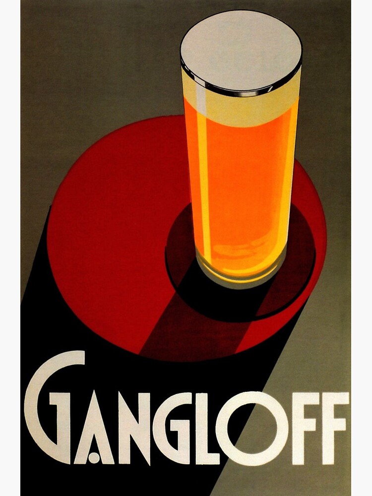 "Vintage Red Gangloff Beer Big Glass Light Ale Lager Pilsen Advertising ...