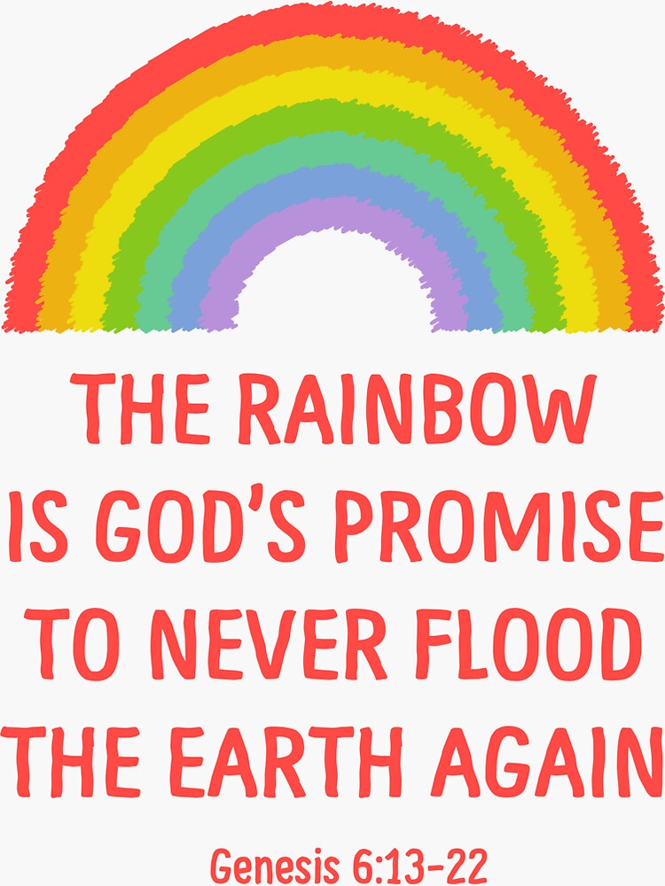 "Rainbow God's Promise Genesis 6:13-22 T Shirt" Sticker for Sale by ...
