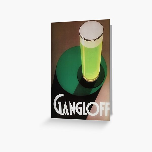 "Vintage Green Gangloff Beer Big Glass Light Ale Lager Pilsen ...