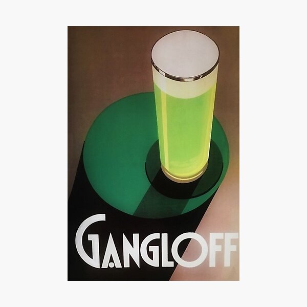 "Vintage Green Gangloff Beer Big Glass Light Ale Lager Pilsen ...