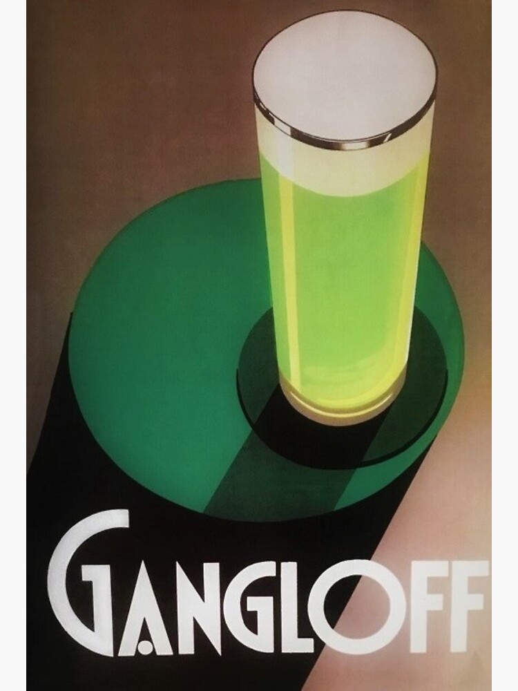 "Vintage Green Gangloff Beer Big Glass Light Ale Lager Pilsen ...