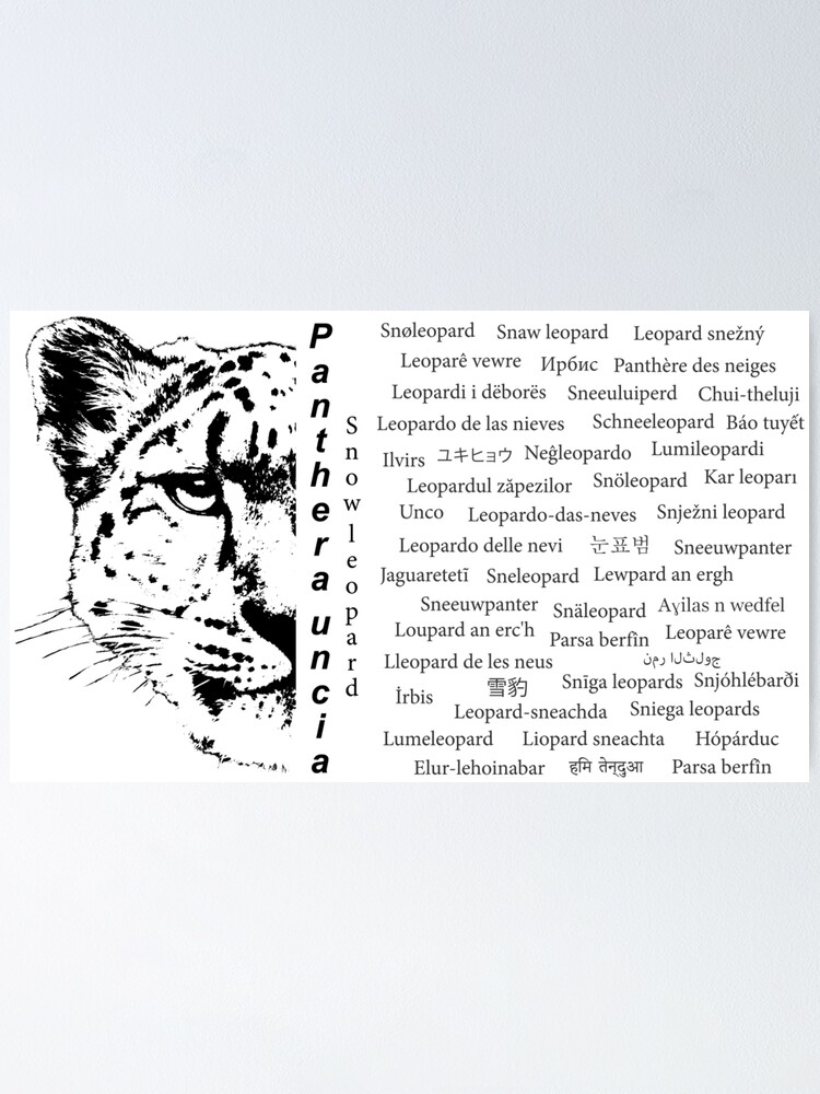 "Snow leopard names" Poster for Sale by PantheraOnca | Redbubble