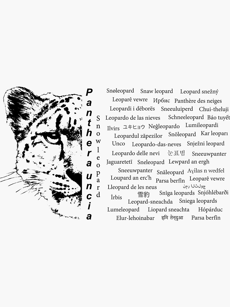 "Snow leopard names" Sticker for Sale by PantheraOnca | Redbubble