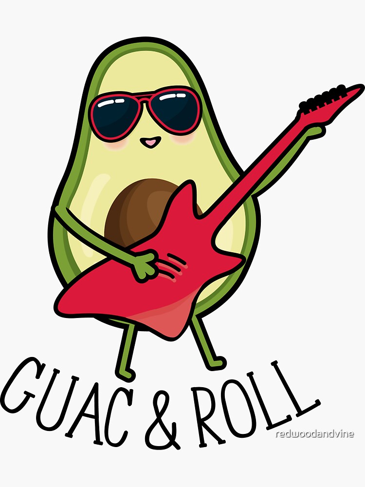 "Guac & Roll" Sticker for Sale by redwoodandvine | Redbubble