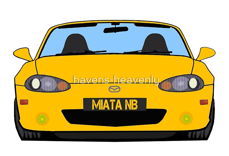 "Blazing Yellow NB Miata Roadster" by havens-heavenly | Redbubble