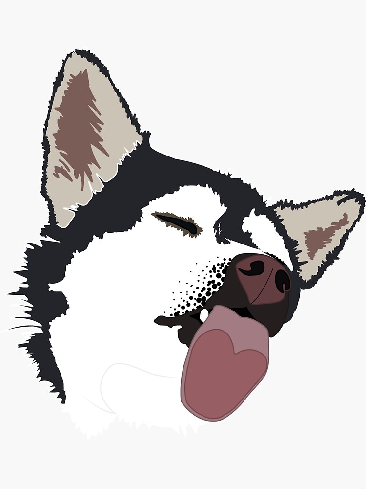 "Window Licking Husky" Sticker for Sale by mfgniade | Redbubble
