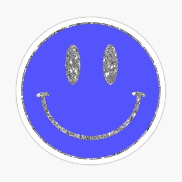 "Sparkly Smiley Face-Blue" Sticker for Sale by pnkdesign | Redbubble