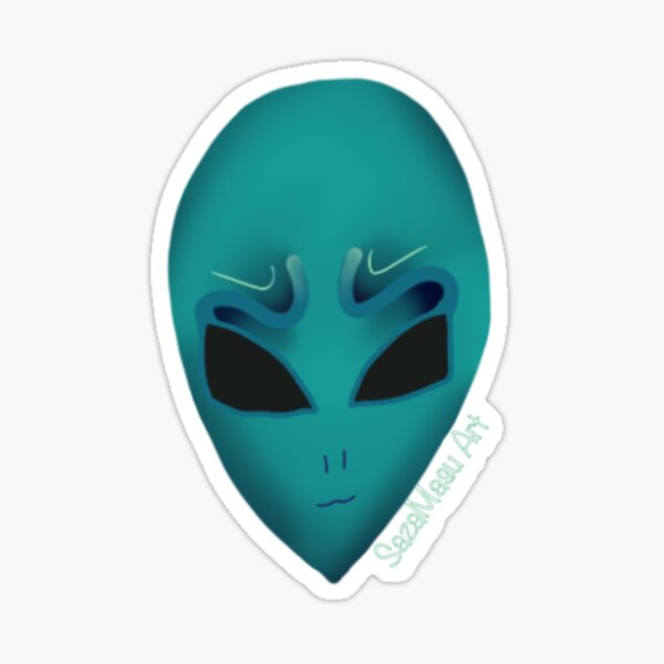 "Alien Face" Sticker for Sale by sazamasuart | Redbubble