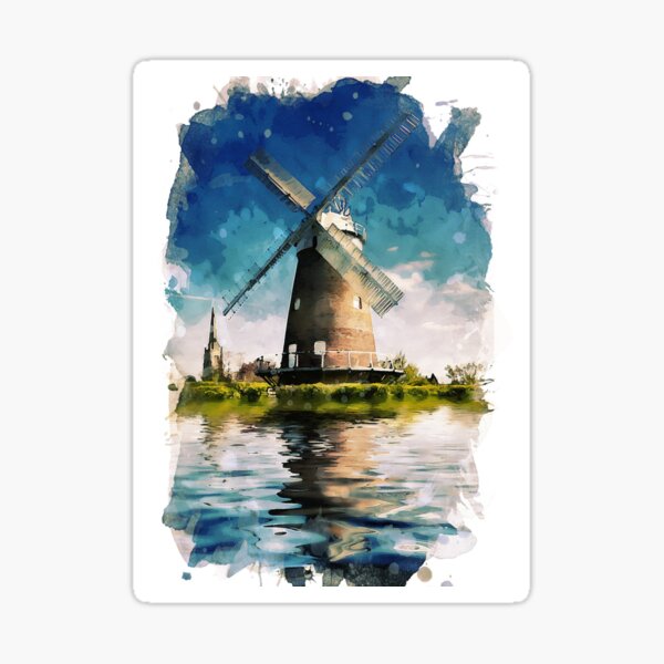 "Windmill" Sticker for Sale by Enjoshop | Redbubble