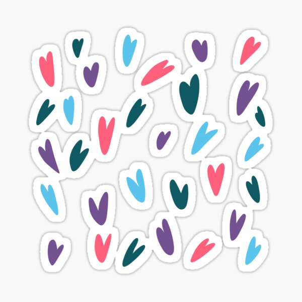 "Abstract heart print and sticker pack" Sticker for Sale by Newyoung610 ...