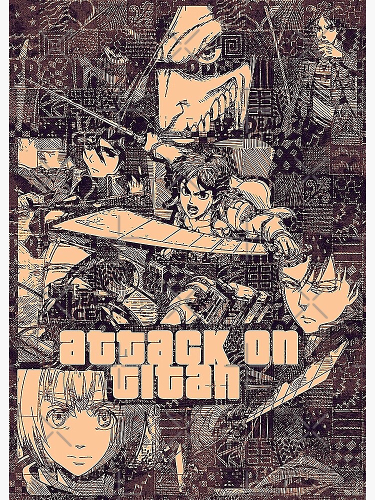 Lámina artística «4K Collage Eren Mikasa Livai Armin de Shingeki no ...