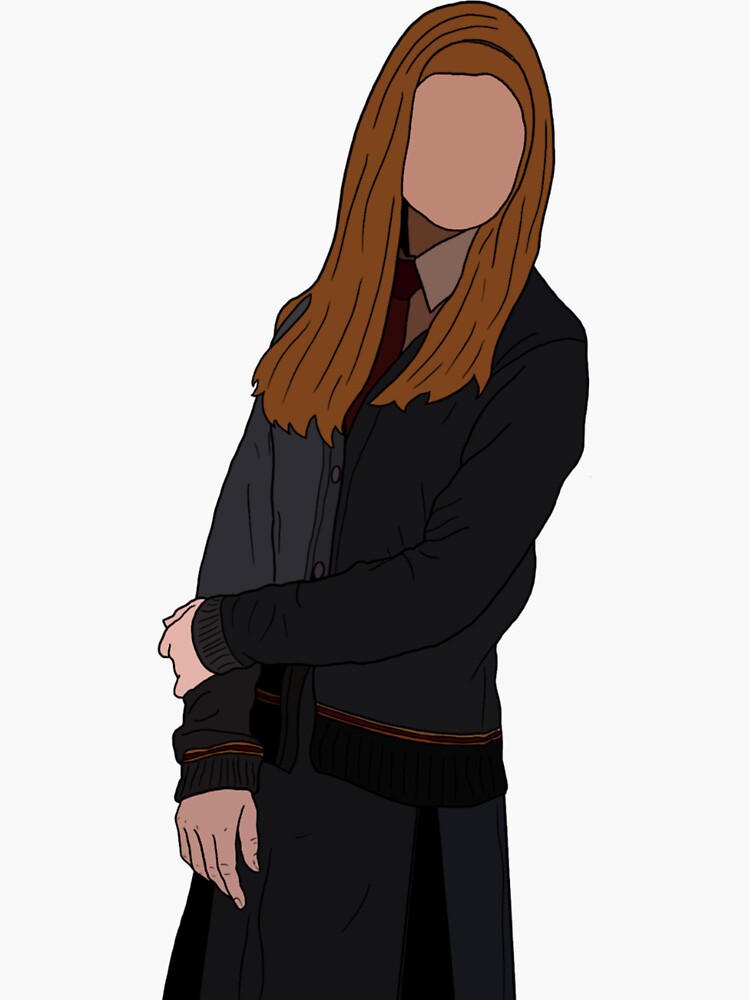 "Ginny Weasley Outline Design" Sticker by ashlyn-meyer | Redbubble