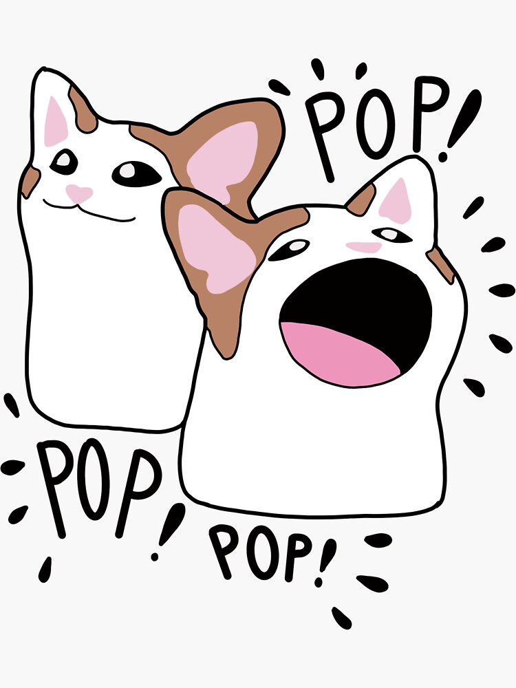 "Pop cat | Pop cat click " Sticker for Sale by ShinyDesignss | Redbubble