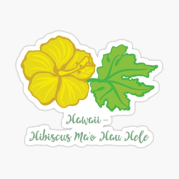 "Hawaii State Flower - Hibiscus Ma'o Hau Hele" Sticker for Sale by ...