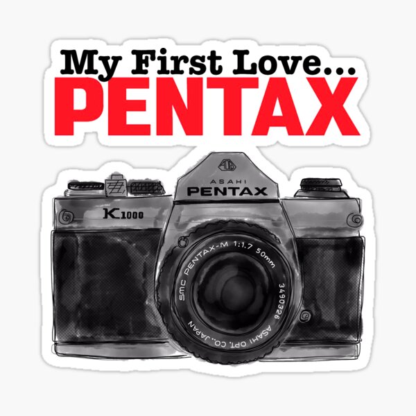 "Pentax K1000 My First Love" Sticker for Sale by conklinephotos | Redbubble