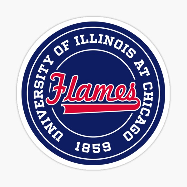 "University of Illinois at Chicago - Flames" Sticker for Sale by Joshua ...