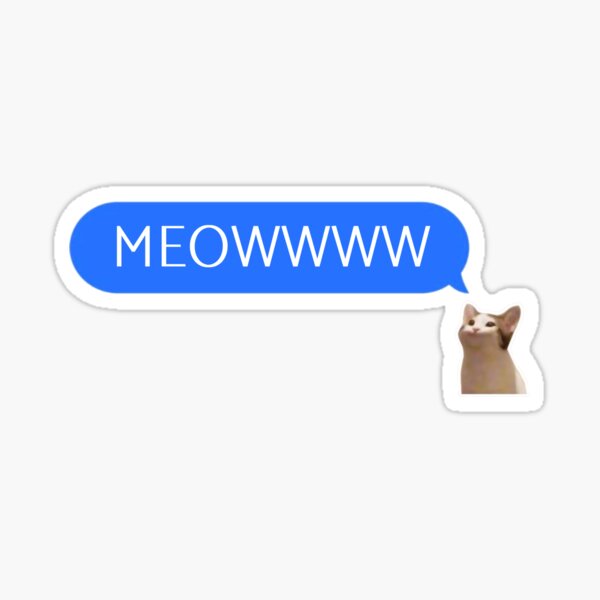 "Popping Cat Meme MEOWWW" Sticker for Sale by Ohhjinjja | Redbubble
