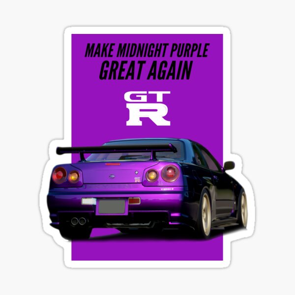 "Nissan Skyline GTR R34 - Midnight Purple" Sticker for Sale by ...