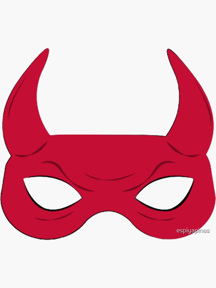 "Red Horn Mask" Sticker by espiyapinas | Redbubble